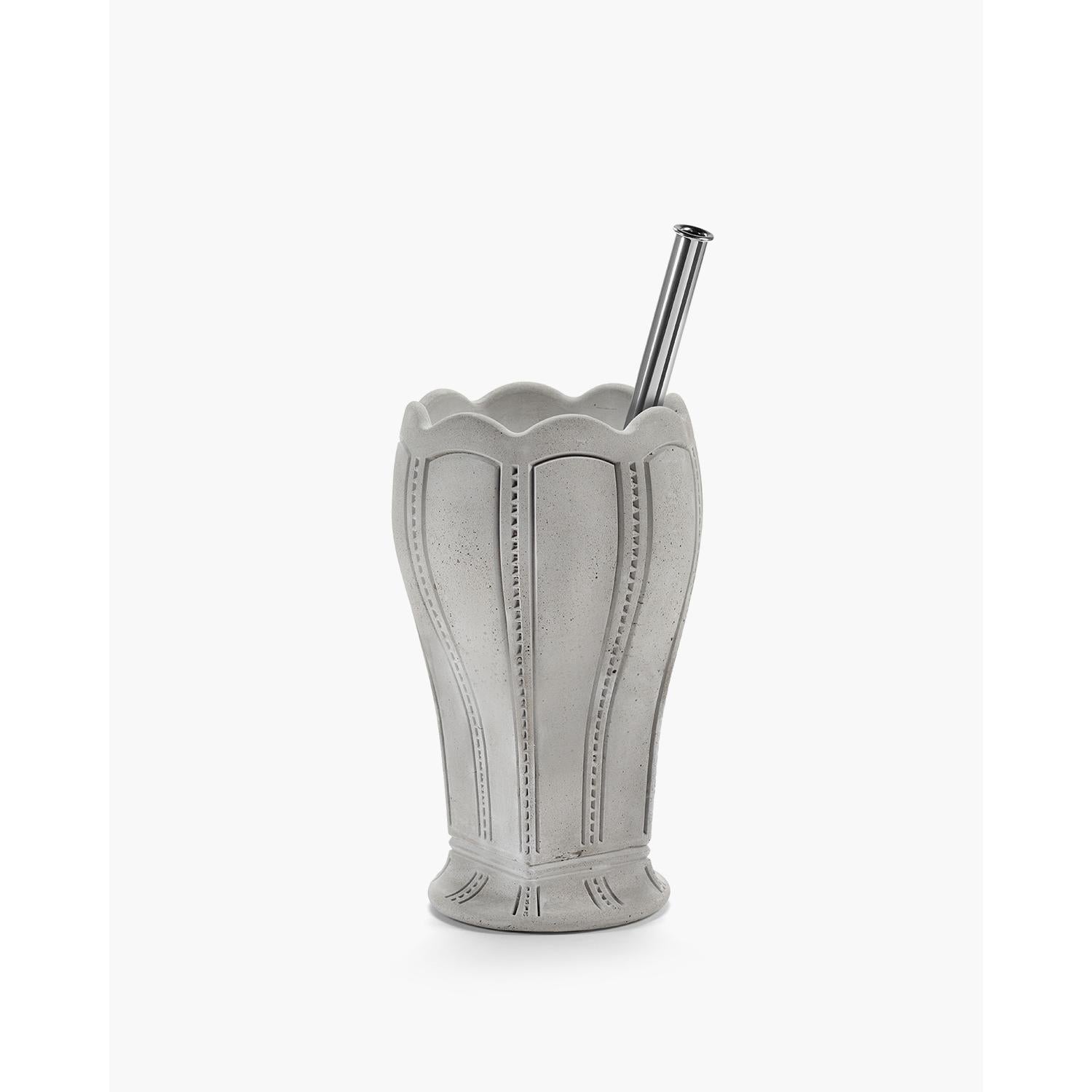 Serax Josephine Concrete Vase 05 with Glass Tube | LampTwist