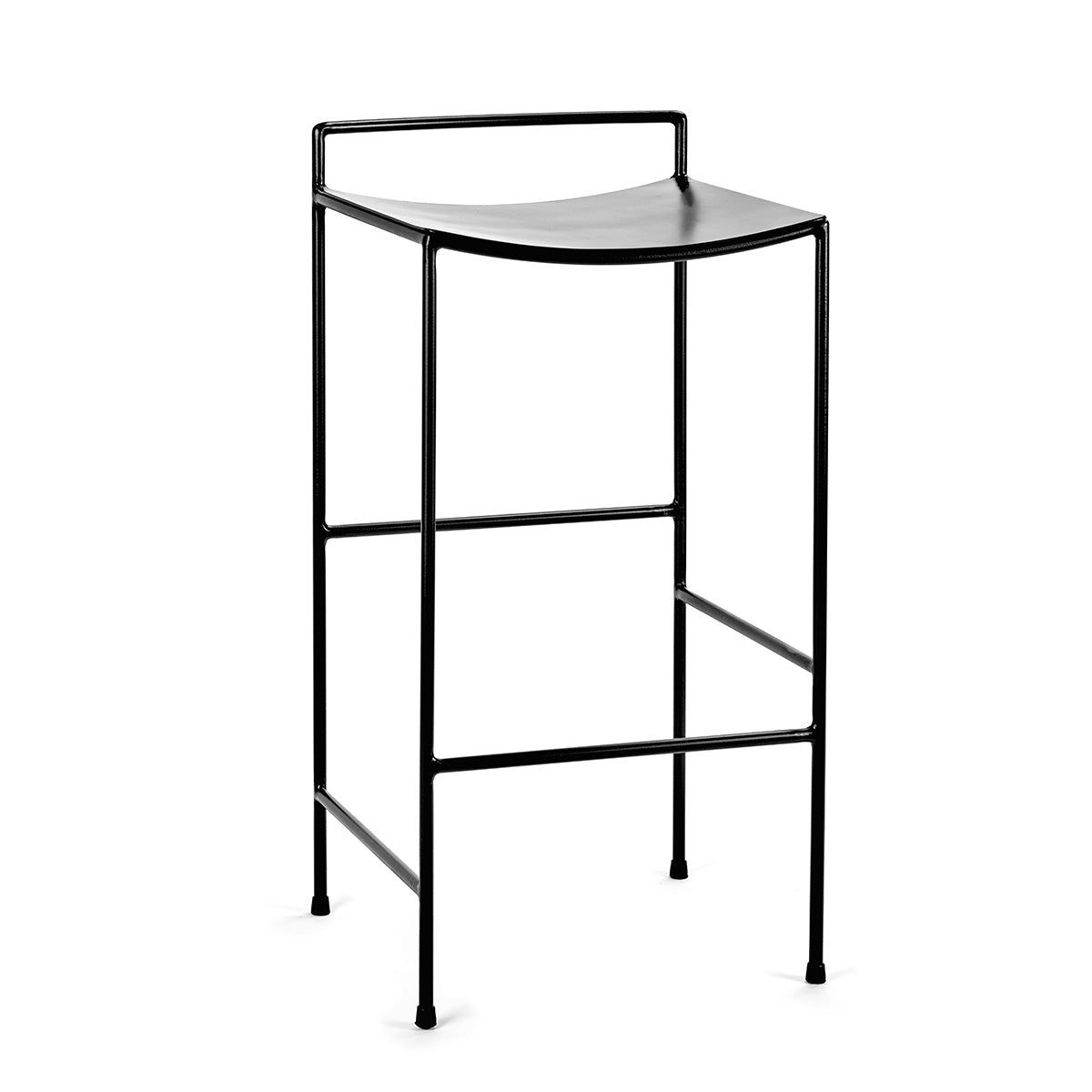 Serax Bar Stool Nello Black Metal Sculptures