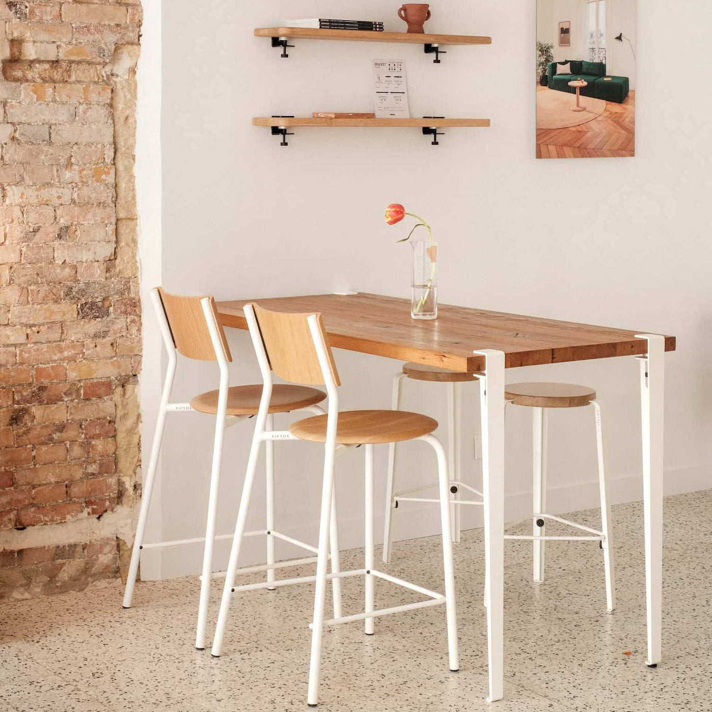 TipToe Counter Table Leg - 90 cm + Wall Bracket | LampTwist